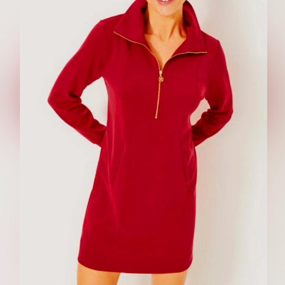 Lilly Pulitzer | Dresses | Nwt Lilly Pulitzer Eleni Red Popover Dress ...
